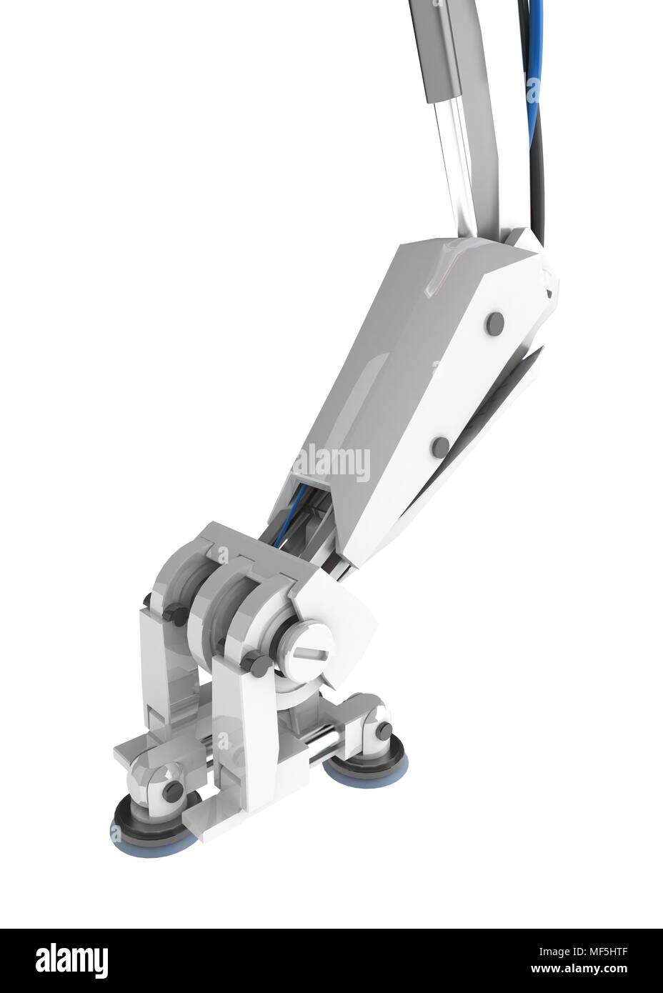 Bent 3d robotic limb, over white, isolated Stock Photo - Alamy