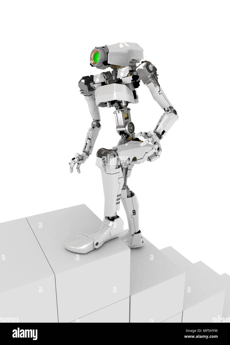 Slim 3d robotic figure, isolated Stock Photo - Alamy
