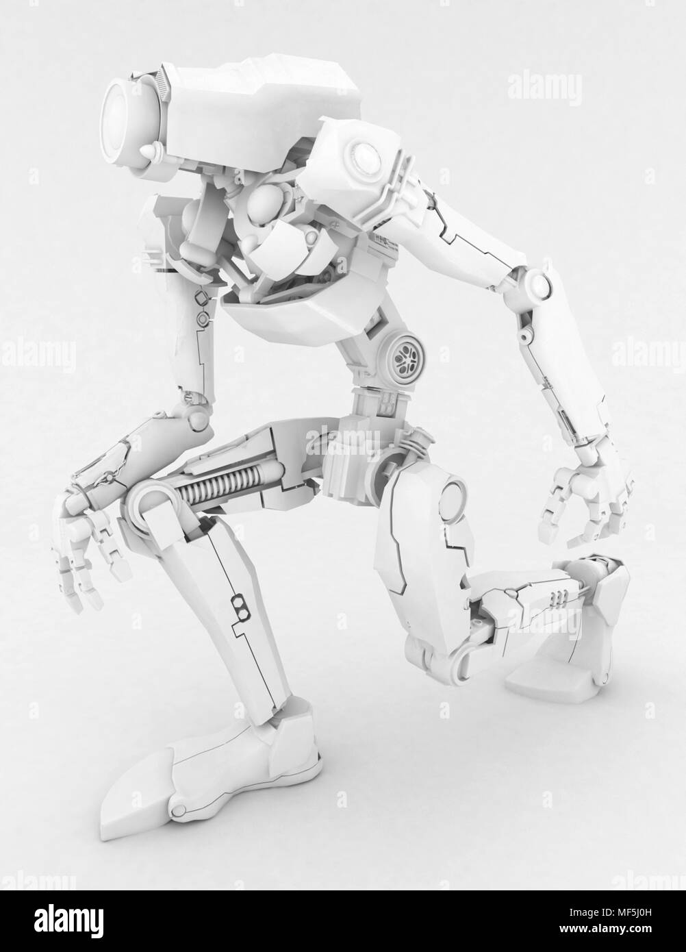 Slim 3d robotic figure, isolated Stock Photo - Alamy