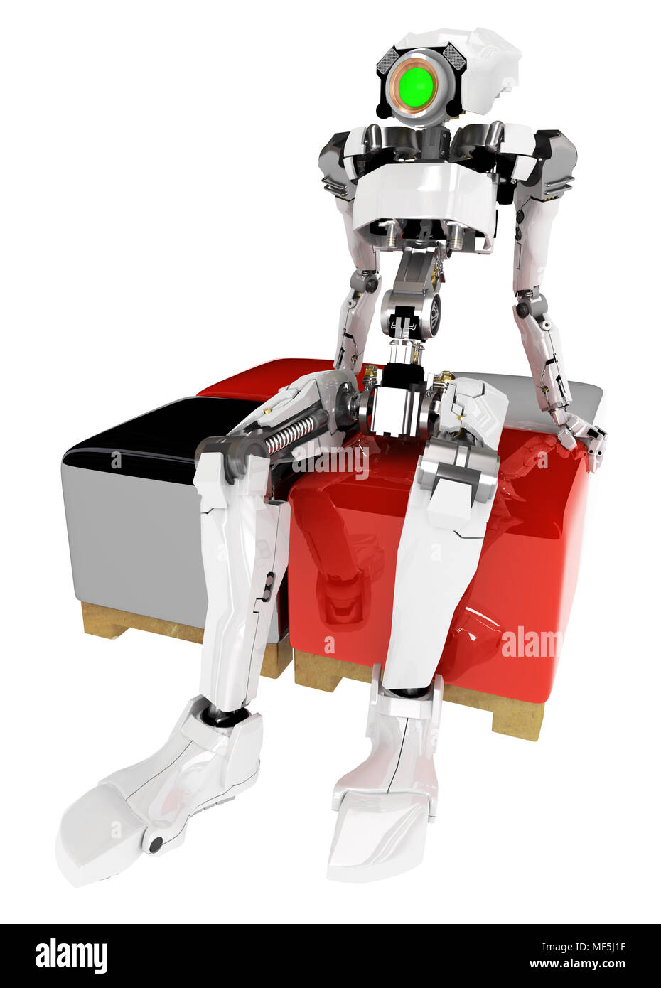 Slim 3d robotic figure, isolated Stock Photo - Alamy
