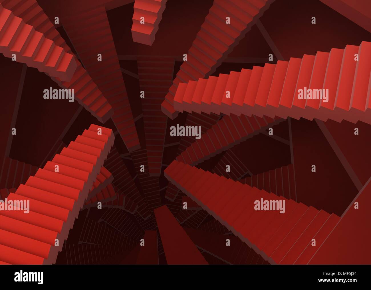 Abstract red 3d stair background, horizontal Stock Photo - Alamy