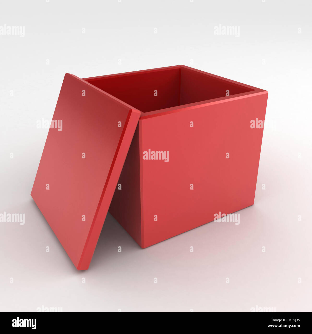 Standing 3d box, on white surface Stock Photo - Alamy