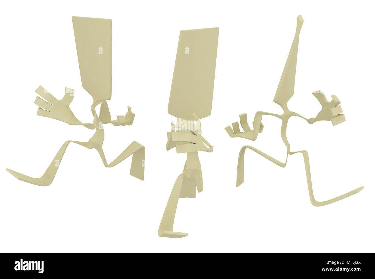 Flat 3d cartoon figures, isolated Stock Photo - Alamy