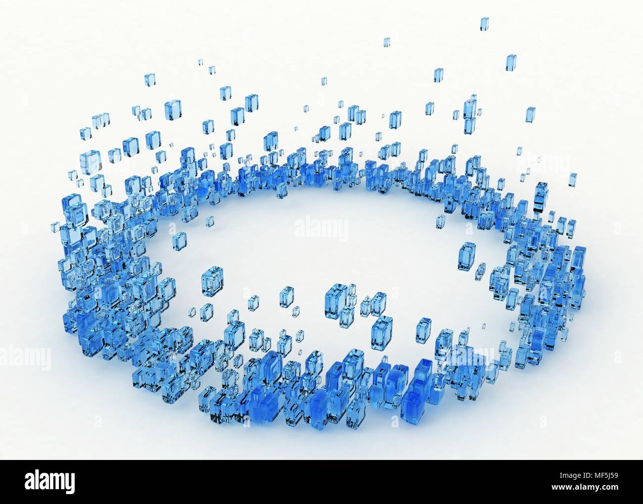 Colored 3d liquid cube ring, isolated Stock Photo - Alamy