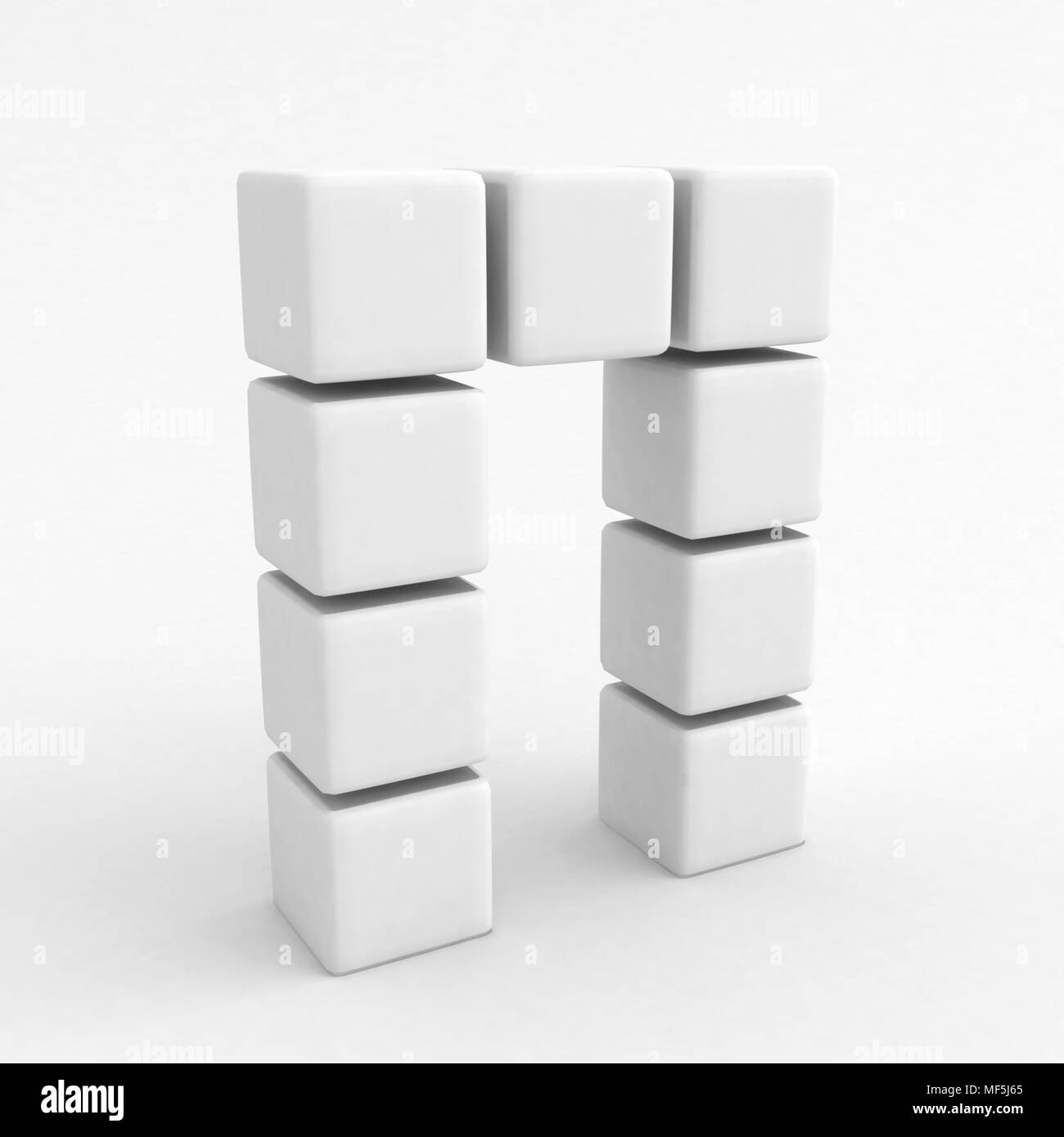 White 3d cube shapes forming a gate Stock Photo - Alamy