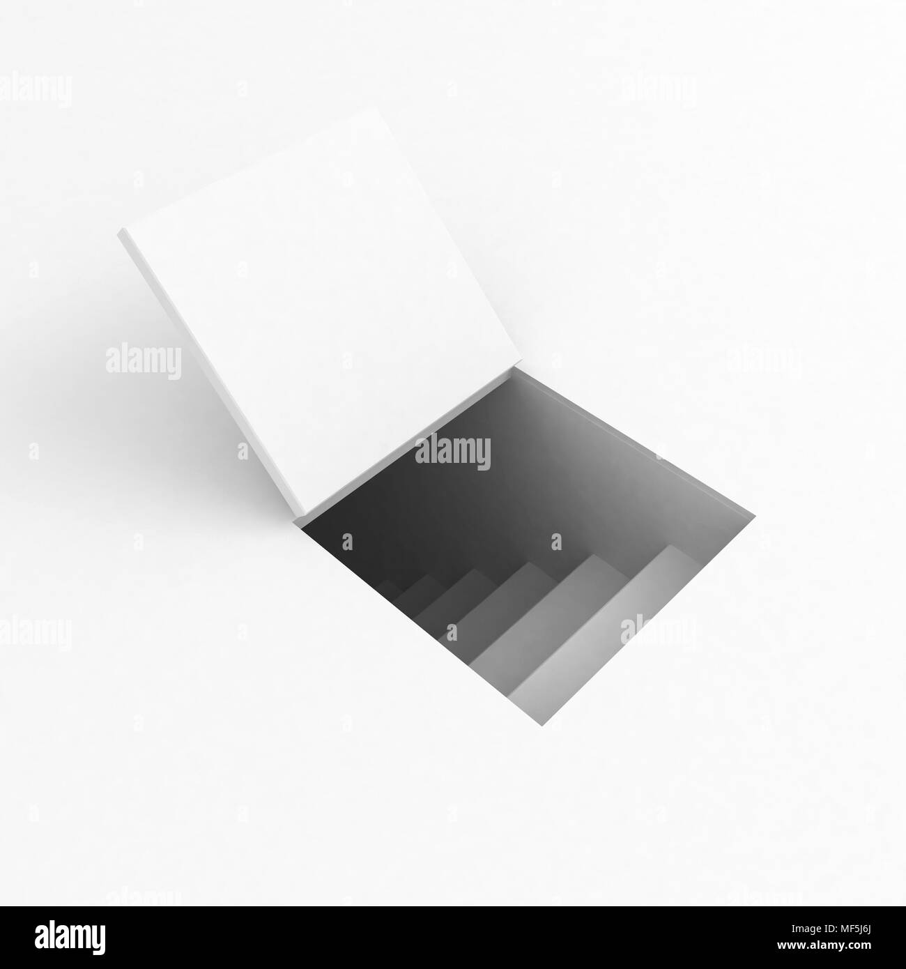 Square 3d trapdoor, over white, isolated Stock Photo - Alamy