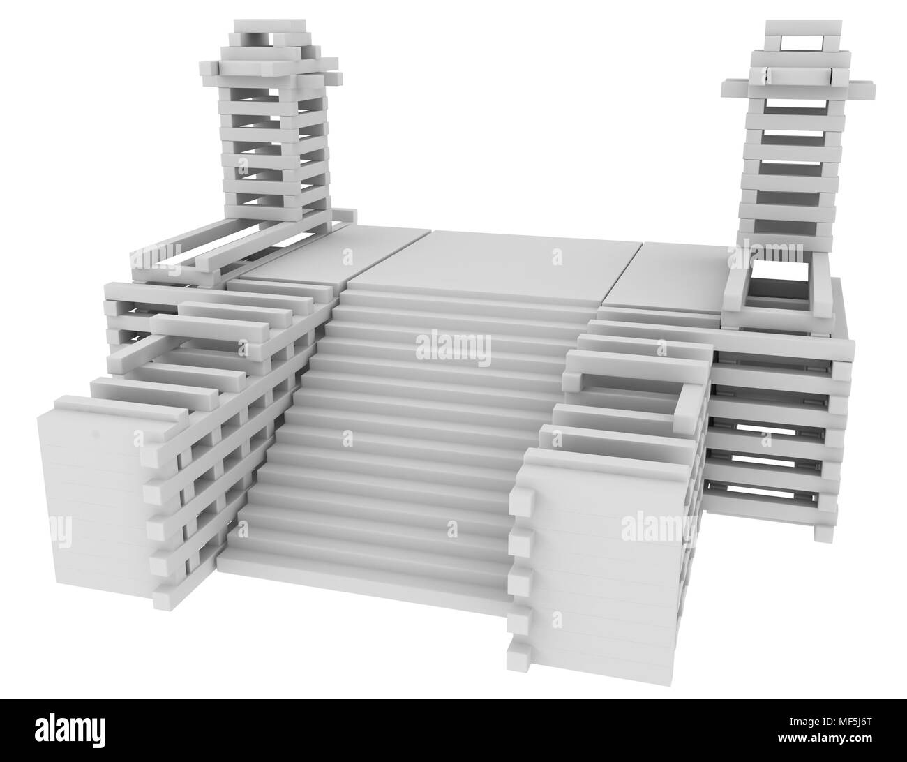 White 3d block stair model Stock Photo - Alamy