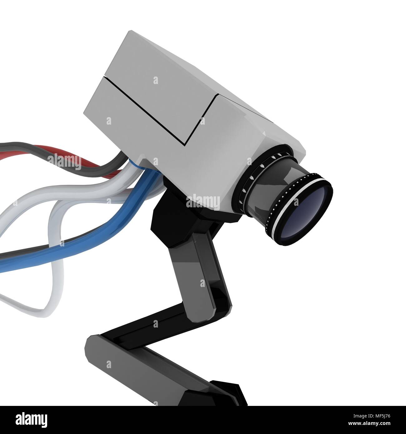 White 3d surveillance camera, over white, isolated Stock Photo - Alamy