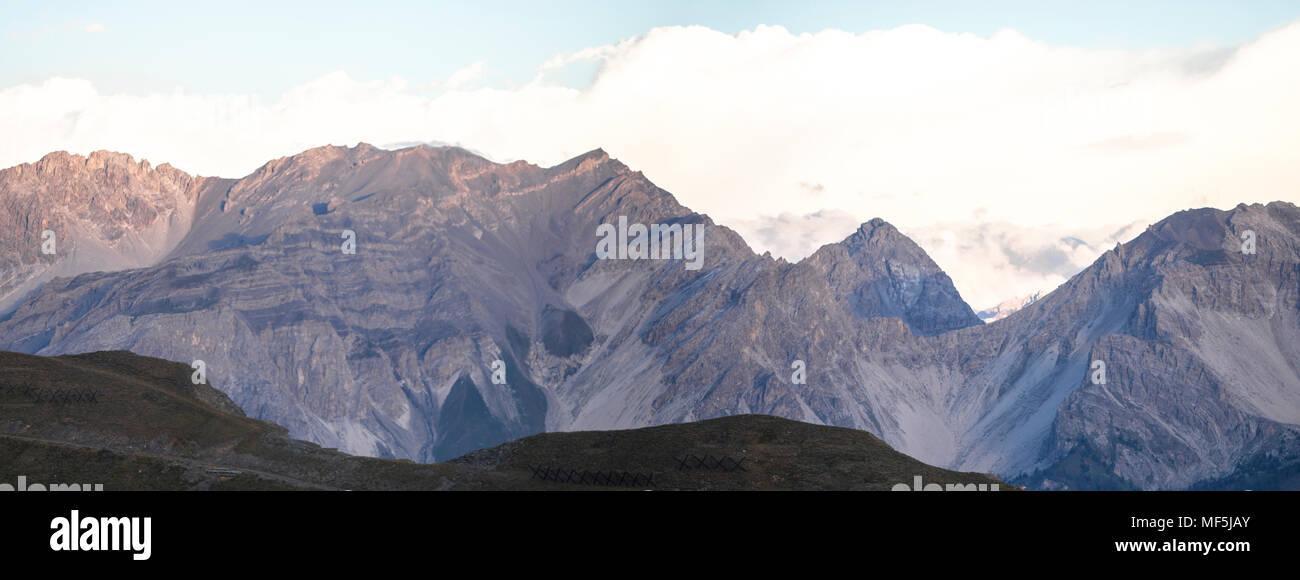 Italy, Piemont, West Alps, View from Colle Basset to Cottian Alps Stock ...