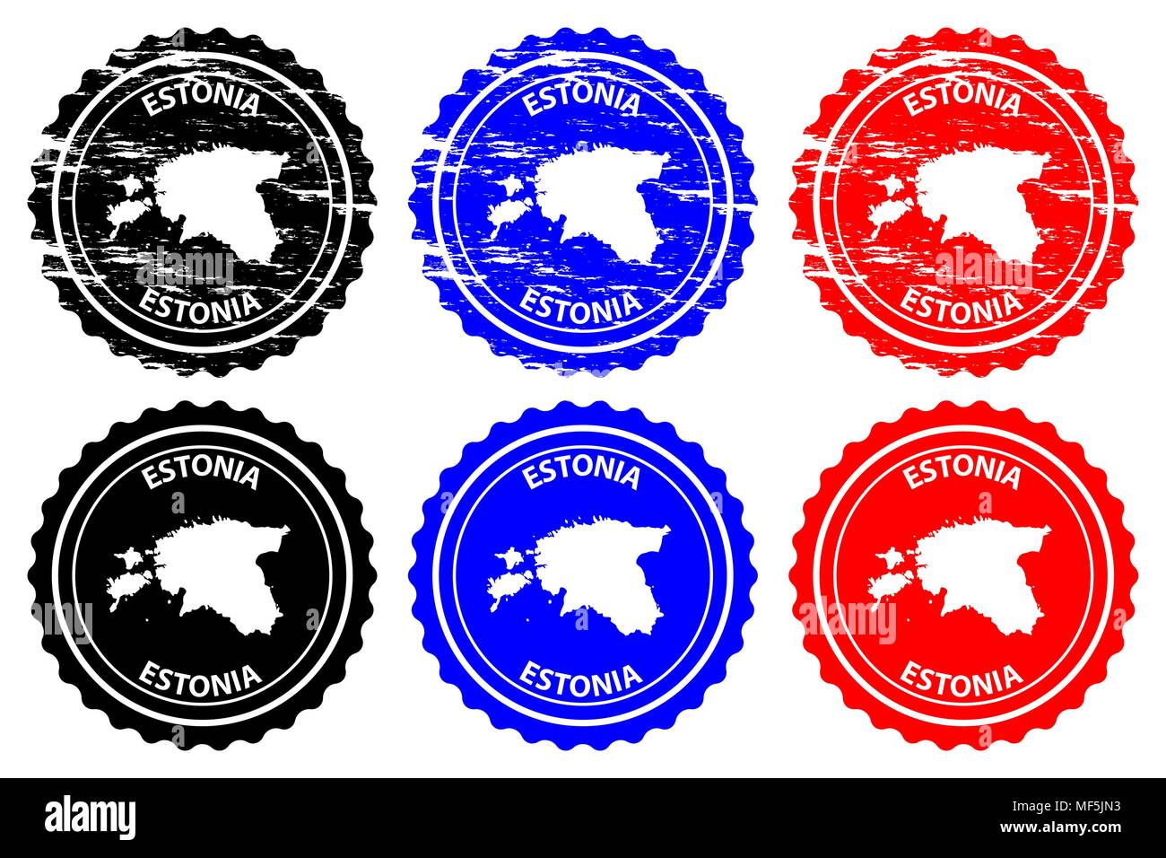 Estonia - rubber stamp - vector, Estonia map pattern - sticker - black ...