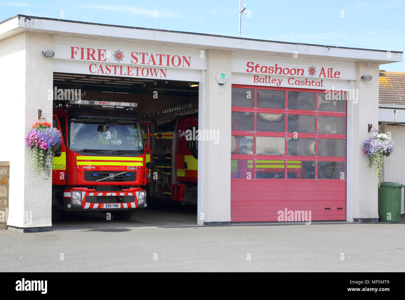 castletown fire station on the isle of man Stock Photo - Alamy