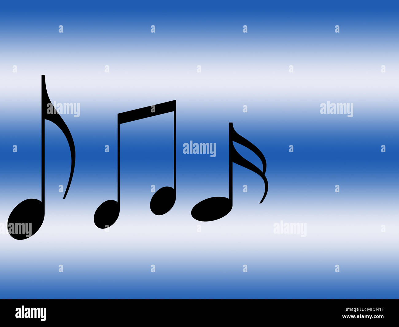Musical notes drawn on a blue plus white gradient Stock Photo - Alamy