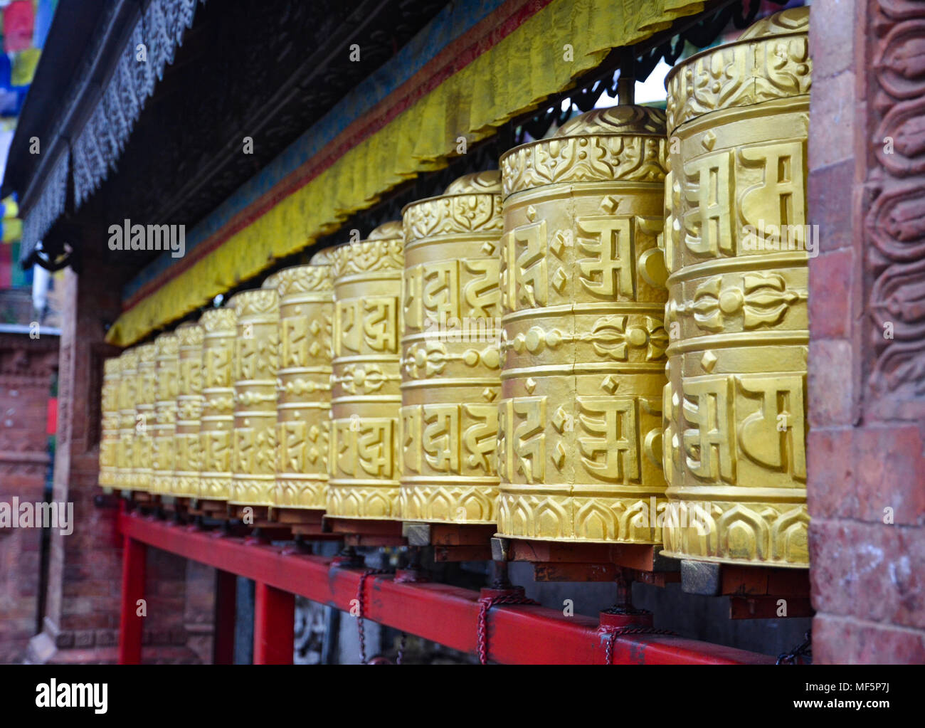 Buddhist temple and praying wheels hi-res stock photography and images ...