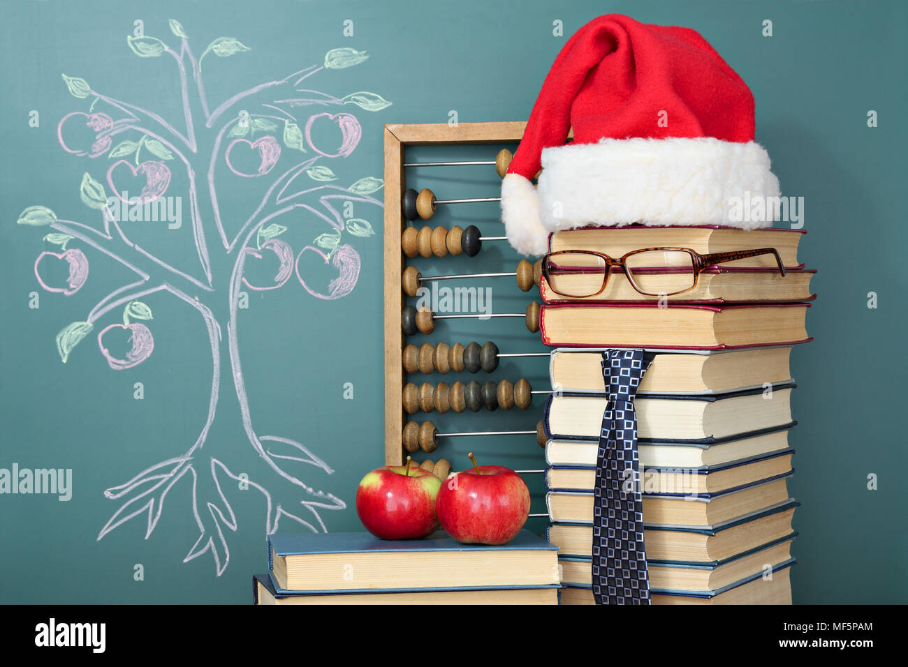 Tree of knowledge education concept with Santa Claus Stock Photo - Alamy