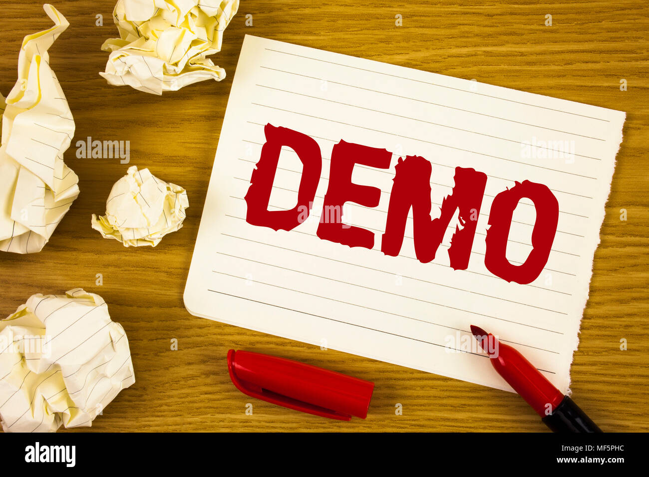 Word writing text Demo. Business concept for Demonstration of products ...