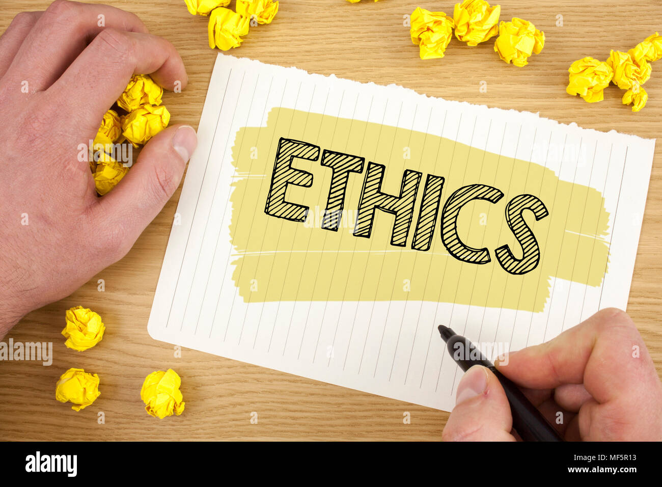 Writing note showing Ethics. Business photo showcasing Maintaining ...