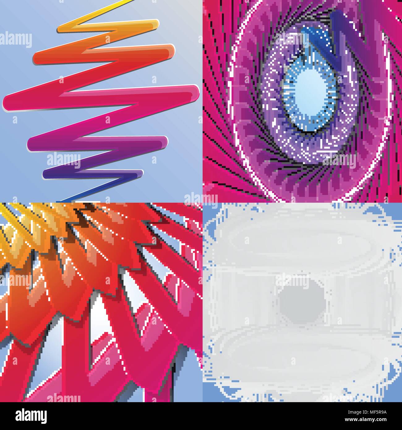 Set of Abstract modern wave colorful background. Vector illustration ...