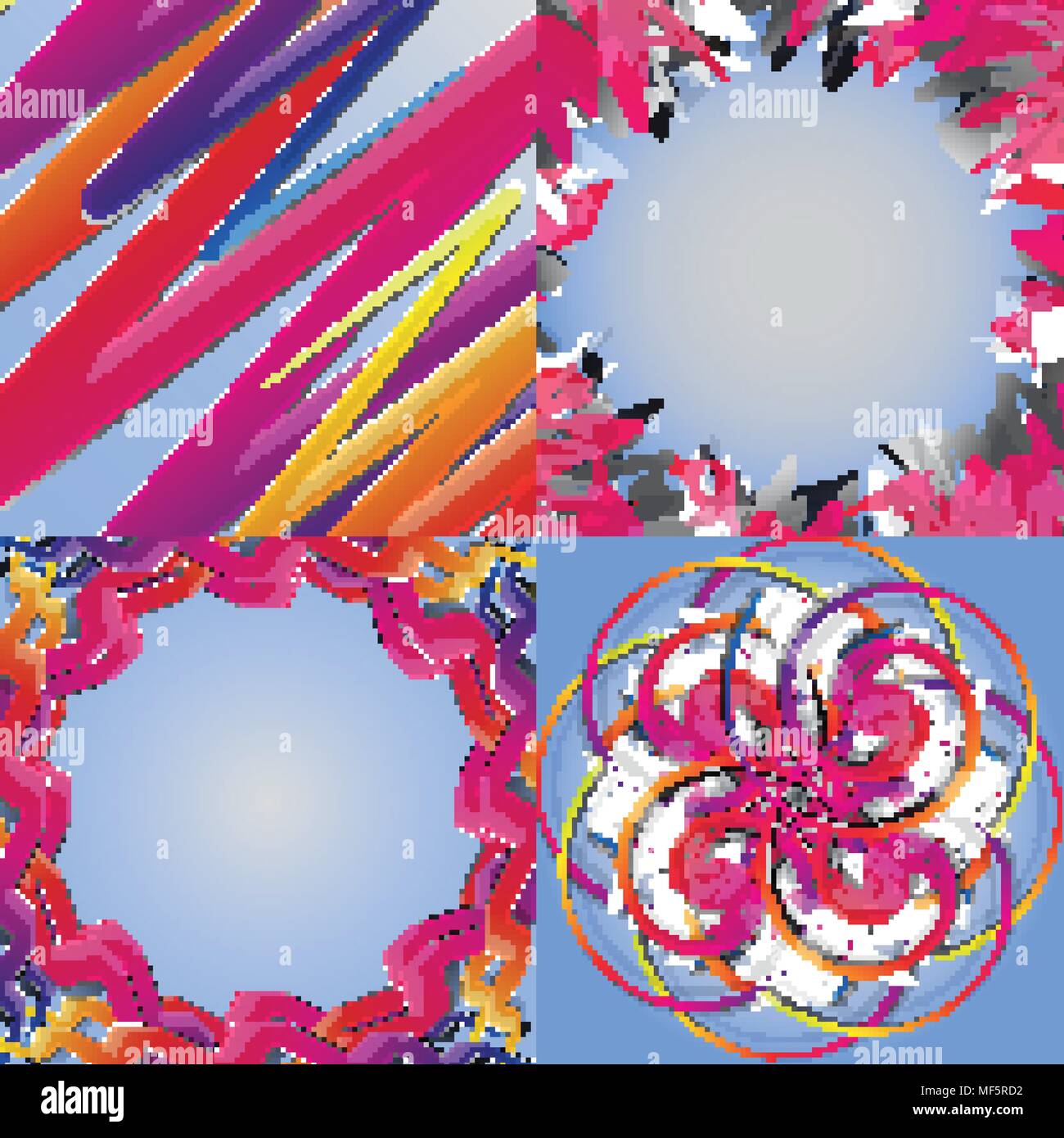 Set of Abstract modern wave colorful background. Vector illustration ...