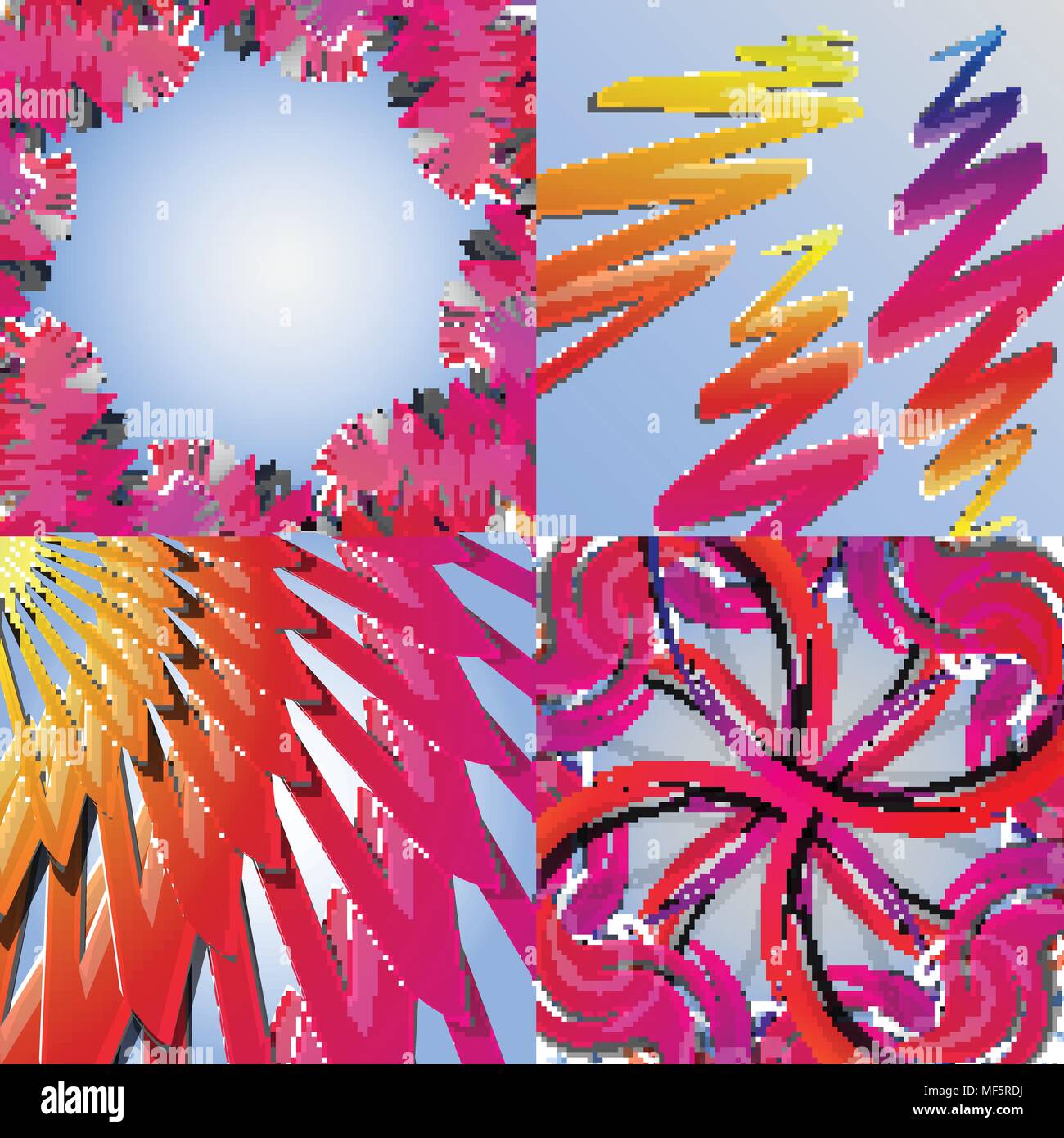 Set of Abstract modern wave colorful background. Vector illustration ...