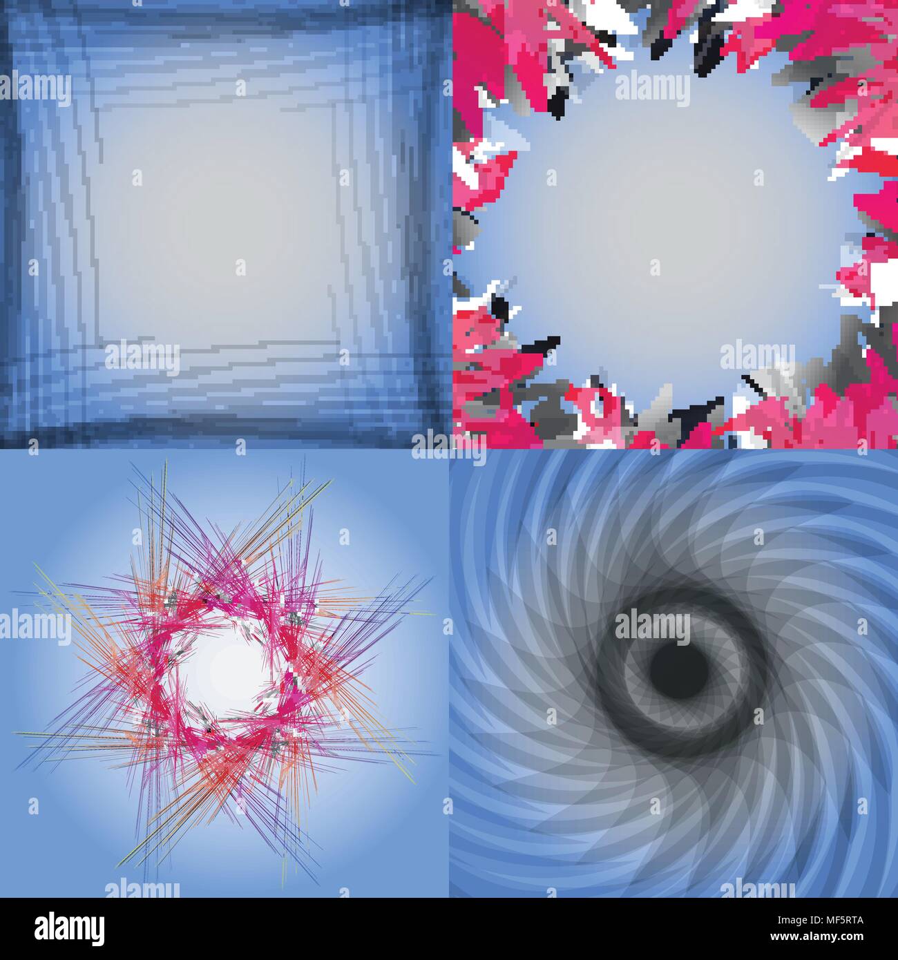 Set of abstract rainbow colored backgrounds with swirl. Vector ...