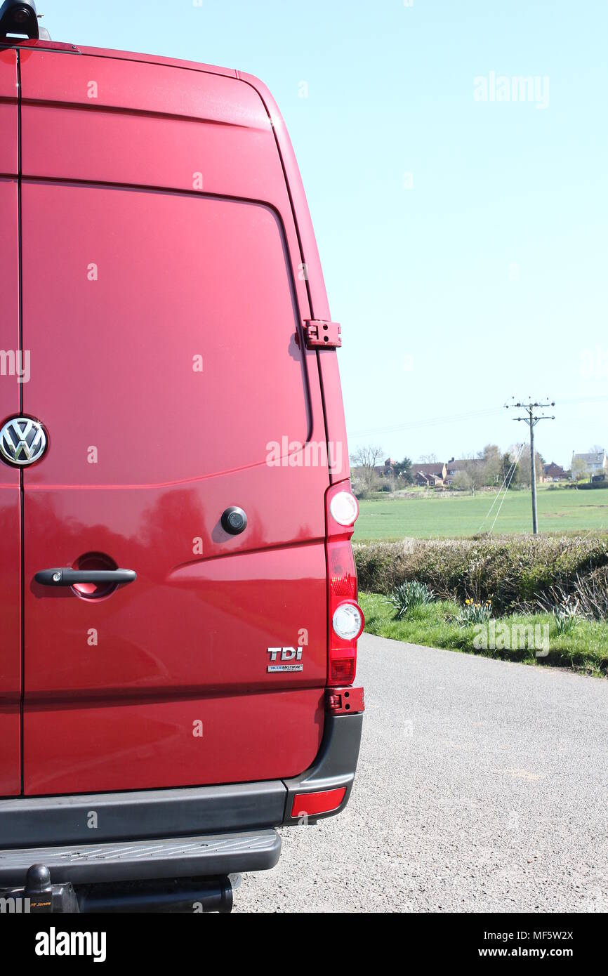 Back of red volkswagen van Stock Photo - Alamy