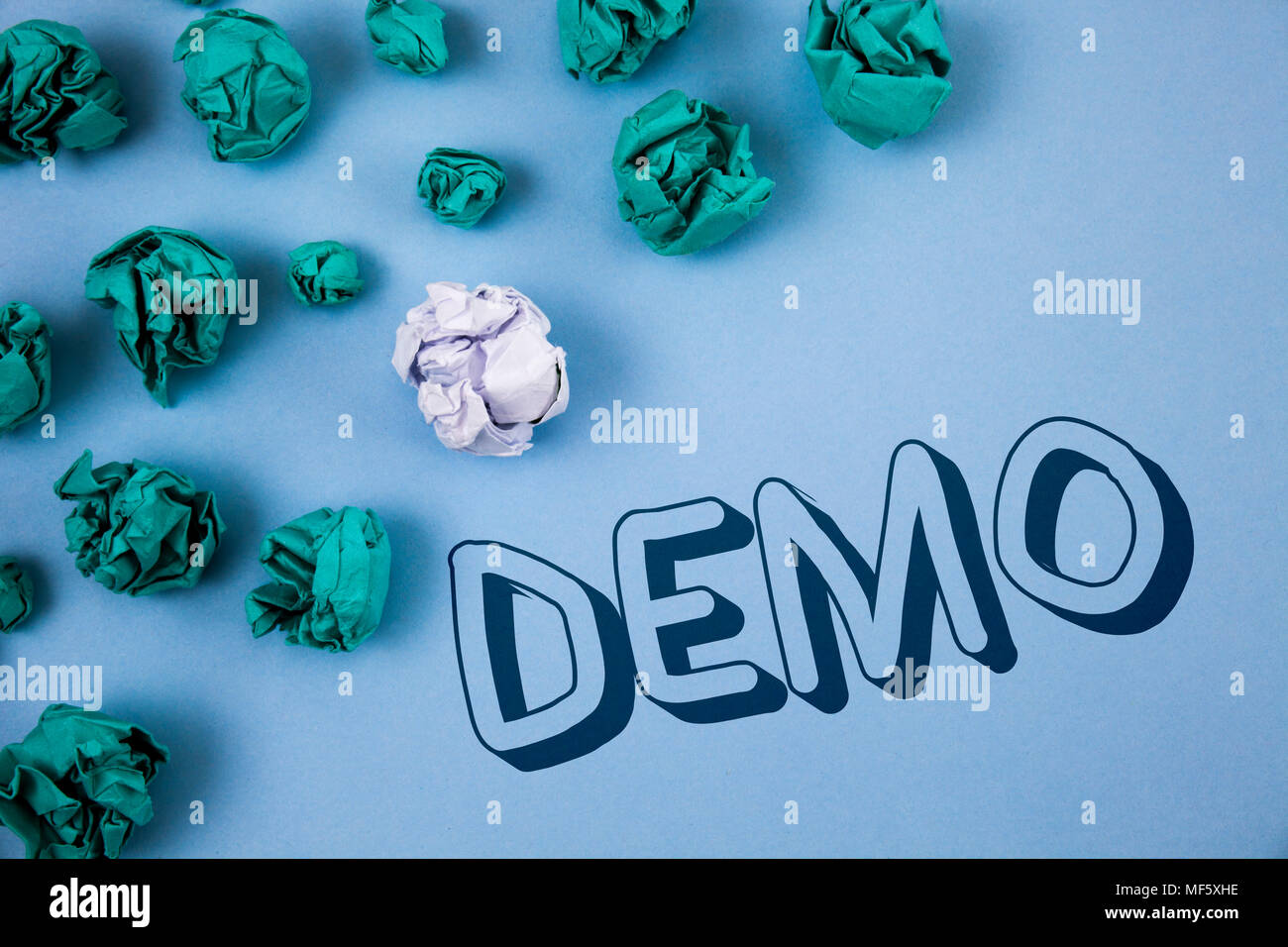 Handwriting text writing Demo. Concept meaning Demonstration of ...