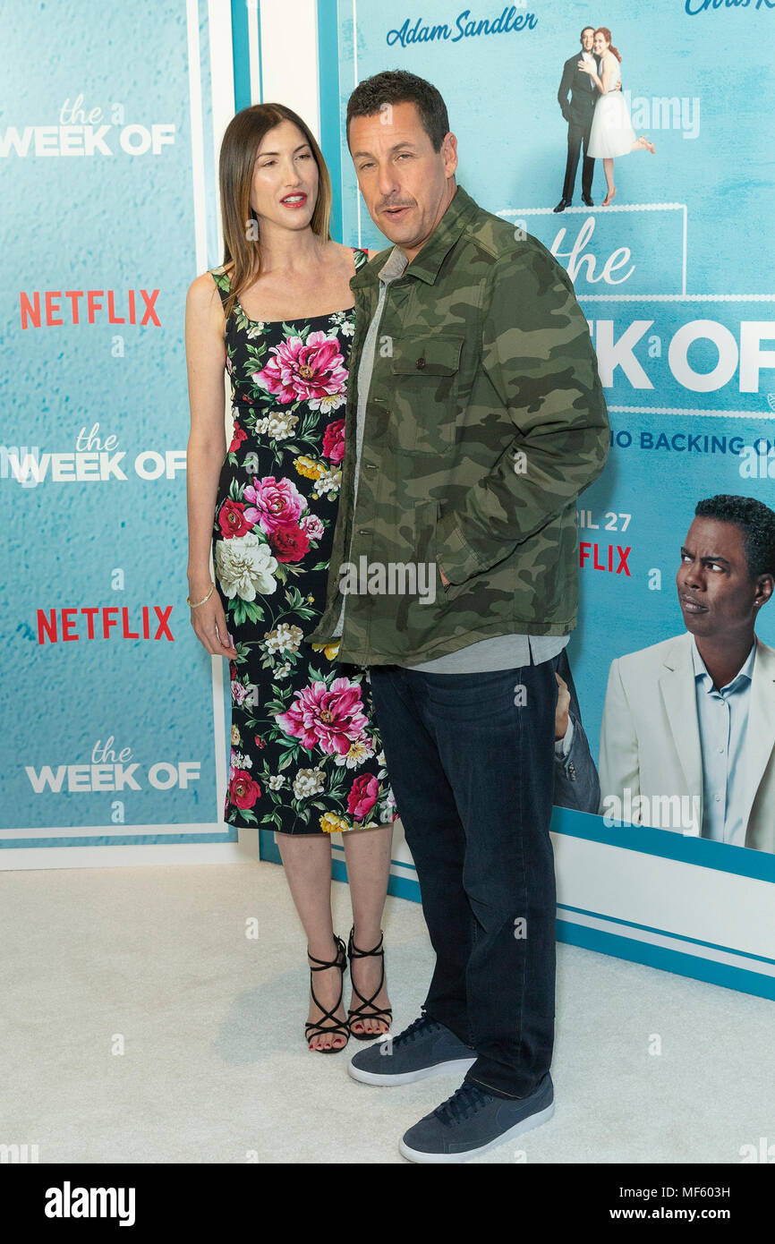 Jackie Sandler, Adam Sandler attend premiere of the The Week Of at AMC ...