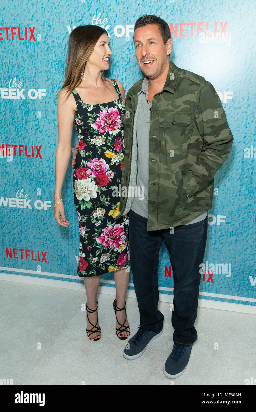 Jackie Sandler, Adam Sandler attend premiere of the The Week Of at AMC ...