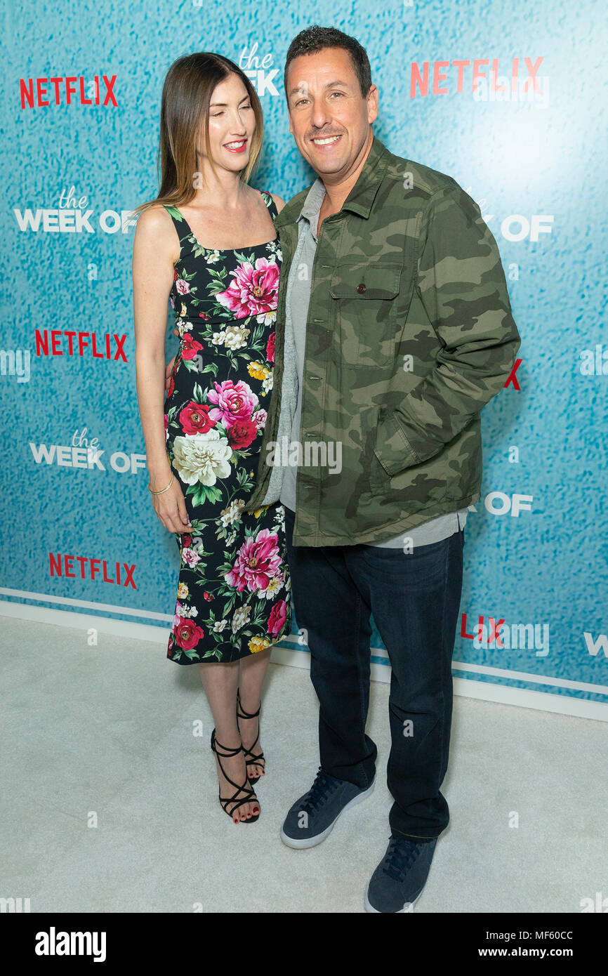 Jackie Sandler, Adam Sandler attend premiere of the The Week Of at AMC ...