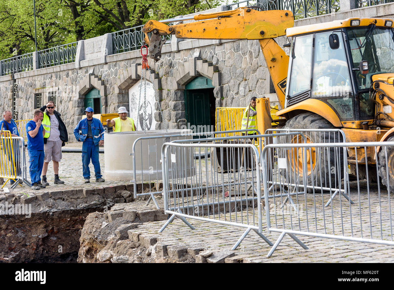 Smichov embankment under reconstruction Stock Photo - Alamy
