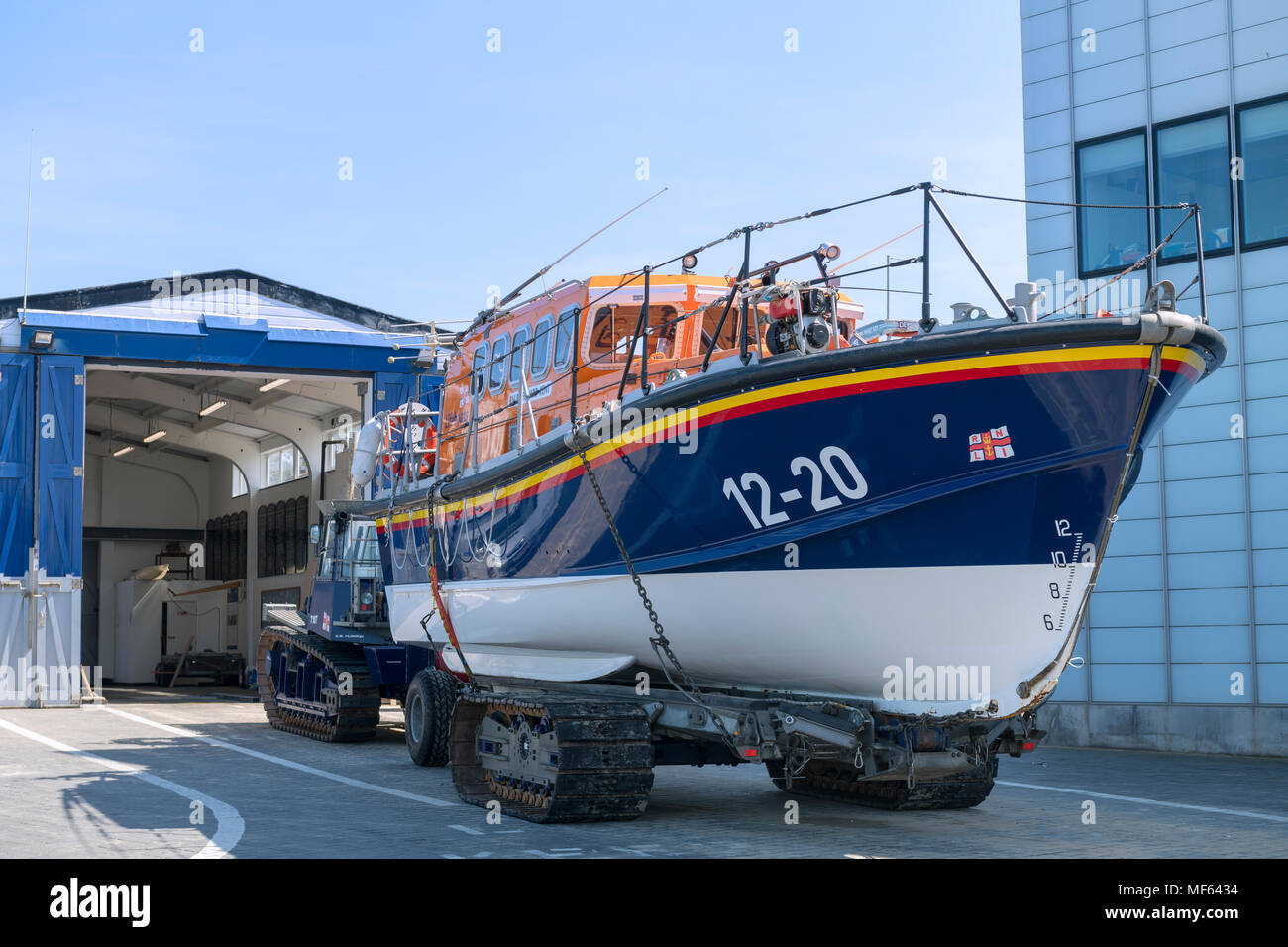 The RNLB Leonard Kent, a Mersey class all weather lifeboat based at ...