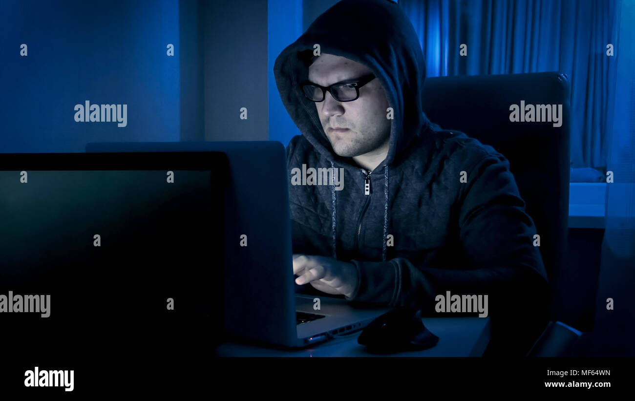 Young person hood typing on hi-res stock photography and images - Alamy