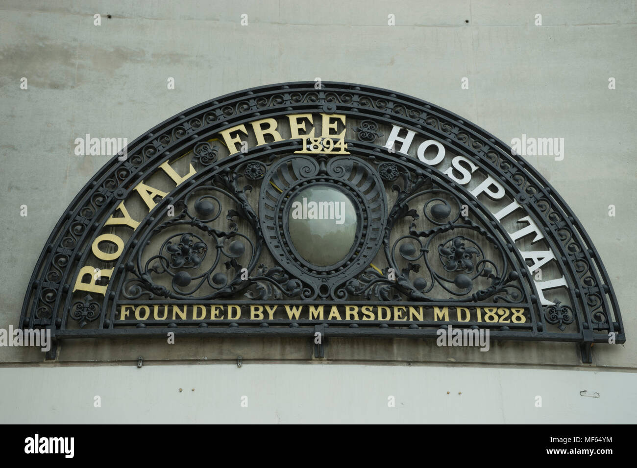 Original plaque at the NHS Royal Free Hospital in Hampstead,London ...