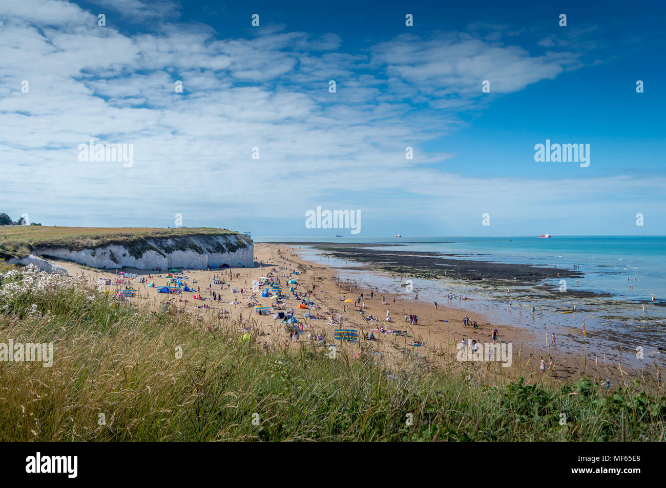 Botany Bay, Kent, United Kingdom - August 14, 2016 : Sunny weather ...