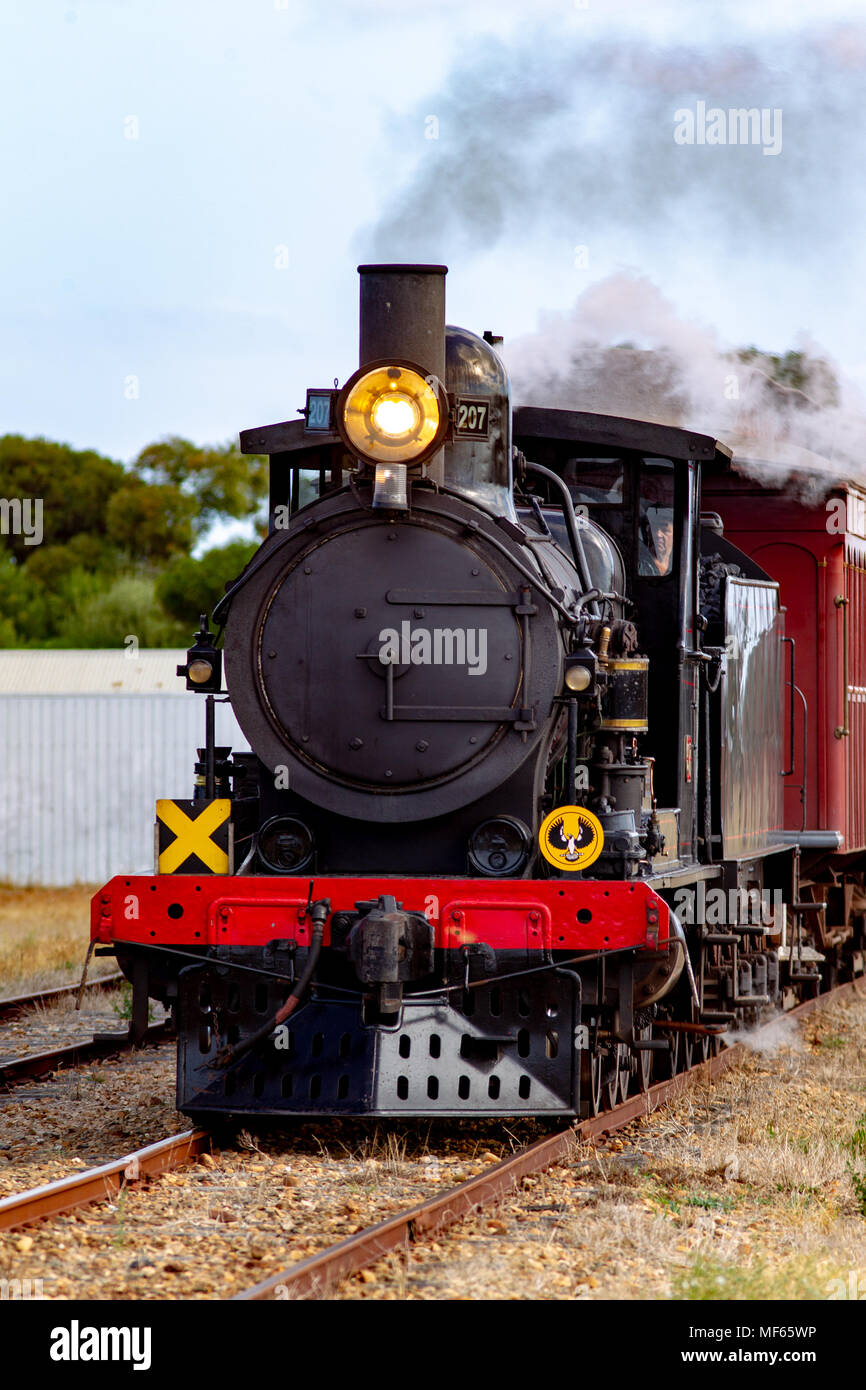 The iconic 207 Goolwa cockle steam train passing the Middleton train ...
