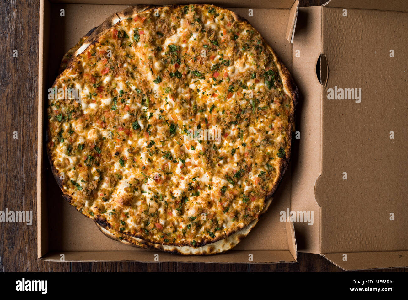 Turkish Pizza Lahmacun in Box. Traditional Food Stock Photo - Alamy