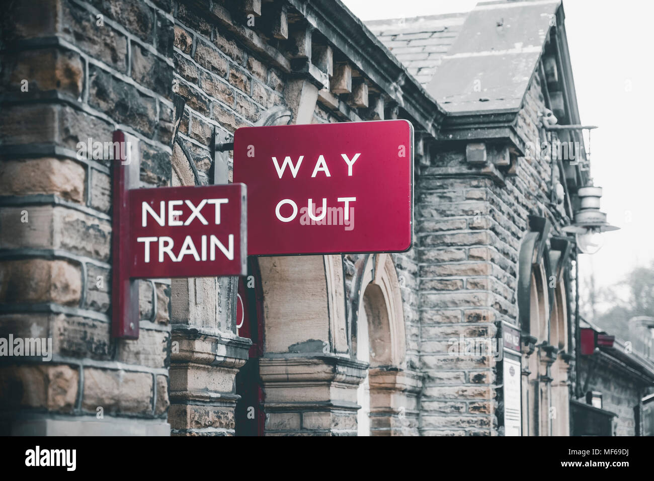 Haworth Train Station on the Keighley Worth Valley Railway line Stock ...