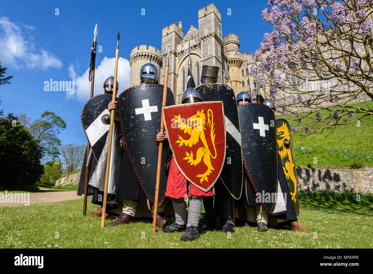 Normans and Crusaders at a 12th Century historical reenactment event in ...