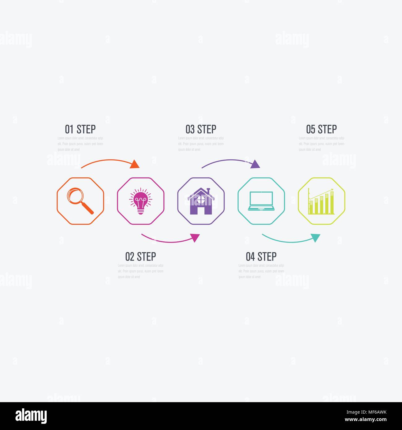 Vector illustration infographics 5 options. Data and information ...