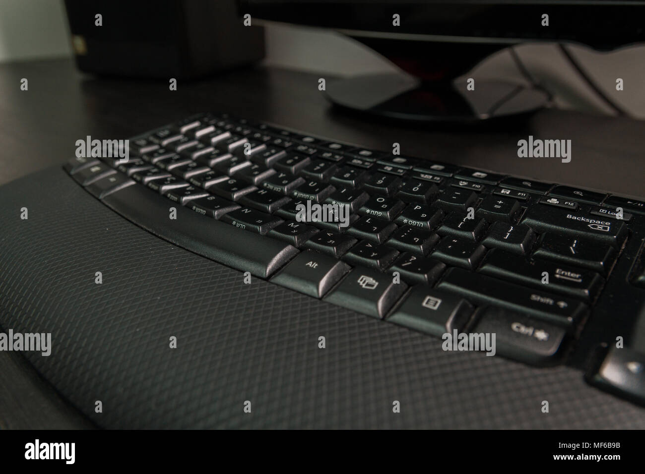 Keyboard with letters in Hebrew and English - Wireless keyboard Stock ...