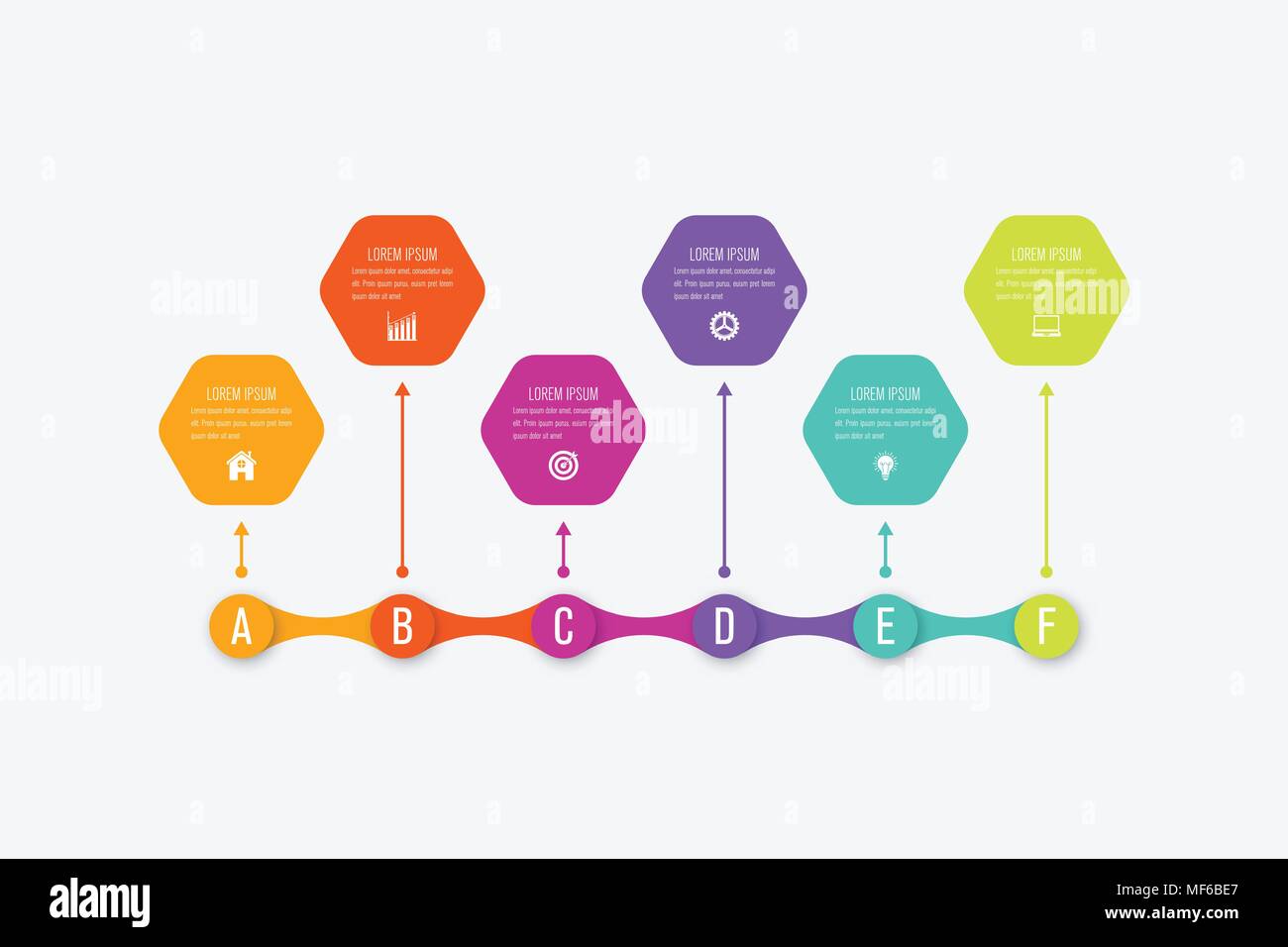 Vector illustration infographics 6 options Stock Vector Image & Art - Alamy