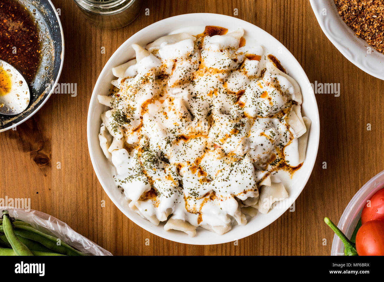 Turkish Manti Manlama / Ravioli with yogurt and fried butter sauce ...