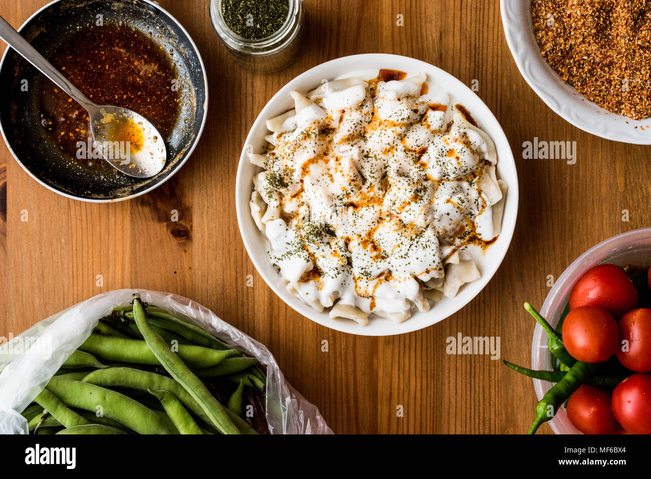 Turkish Manti Manlama / Ravioli with yogurt and fried butter sauce ...