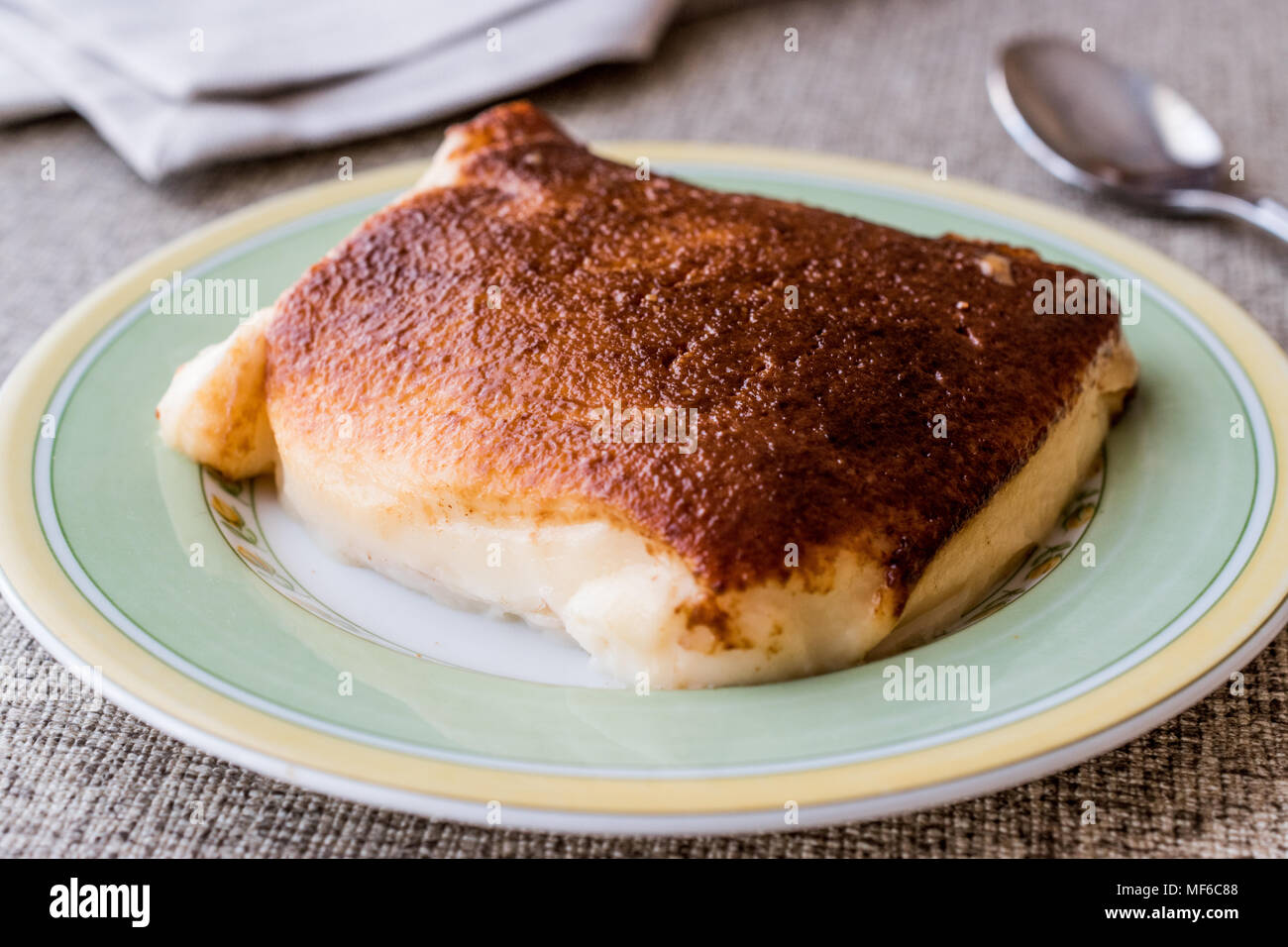 Turkish Dessert Kazandibi / milk baked pudding. traditional dessert ...