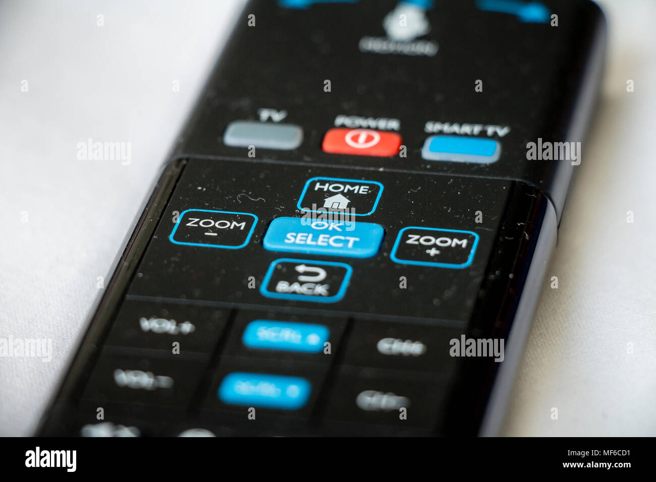 Smart TV remote with motion control isolated on white backgorund Stock ...