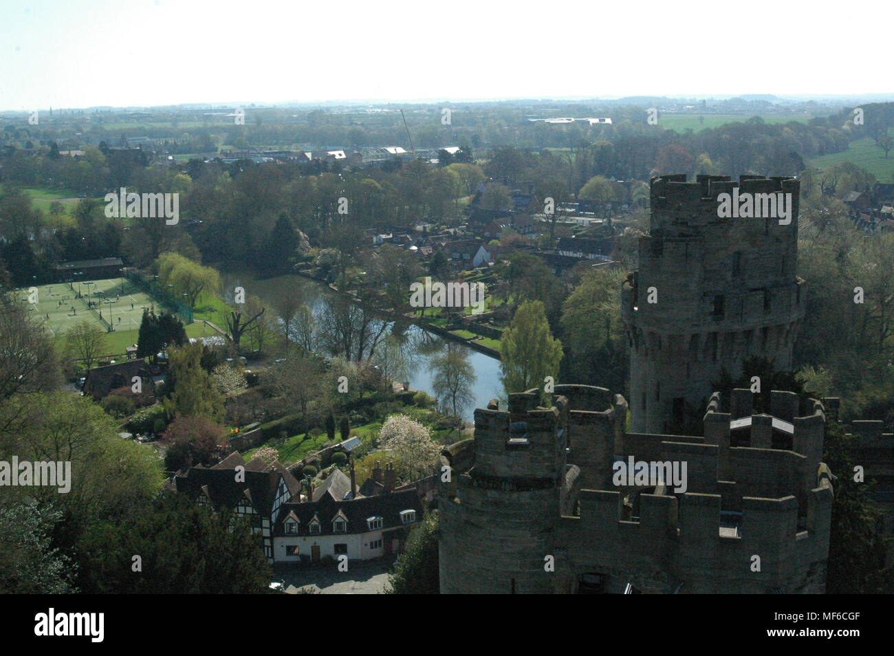 Side view of castle walls in the grounds of the castle Stock Photo - Alamy