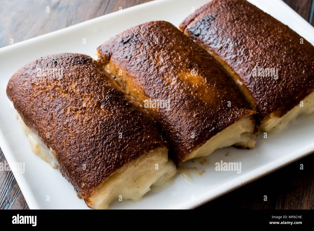 Turkish Traditional Desert Kazandibi / Milk Pudding. Organic Food Stock ...