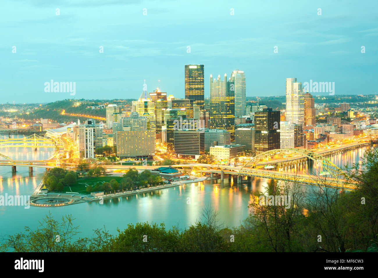 Panoramic view of Pittsburgh and the 3 rivers at night, Pittsburgh ... Panoramic view of Pittsburgh and the 3 rivers at night, Pittsburgh ...