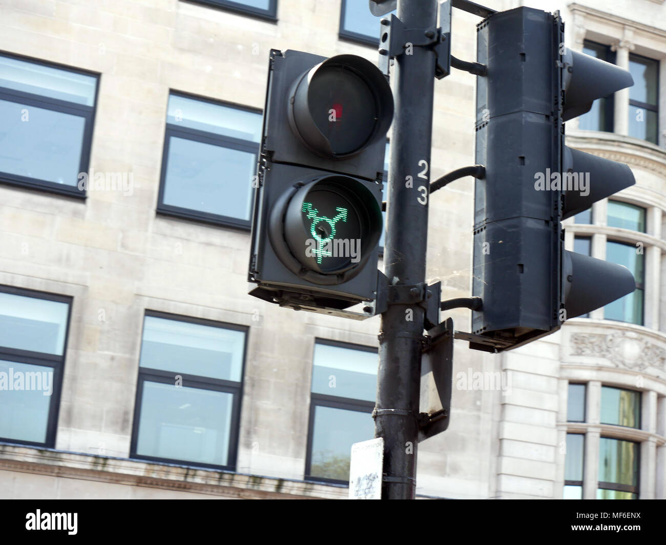 LGBT traffic lights in Trafalgar Square Stock Photo - Alamy