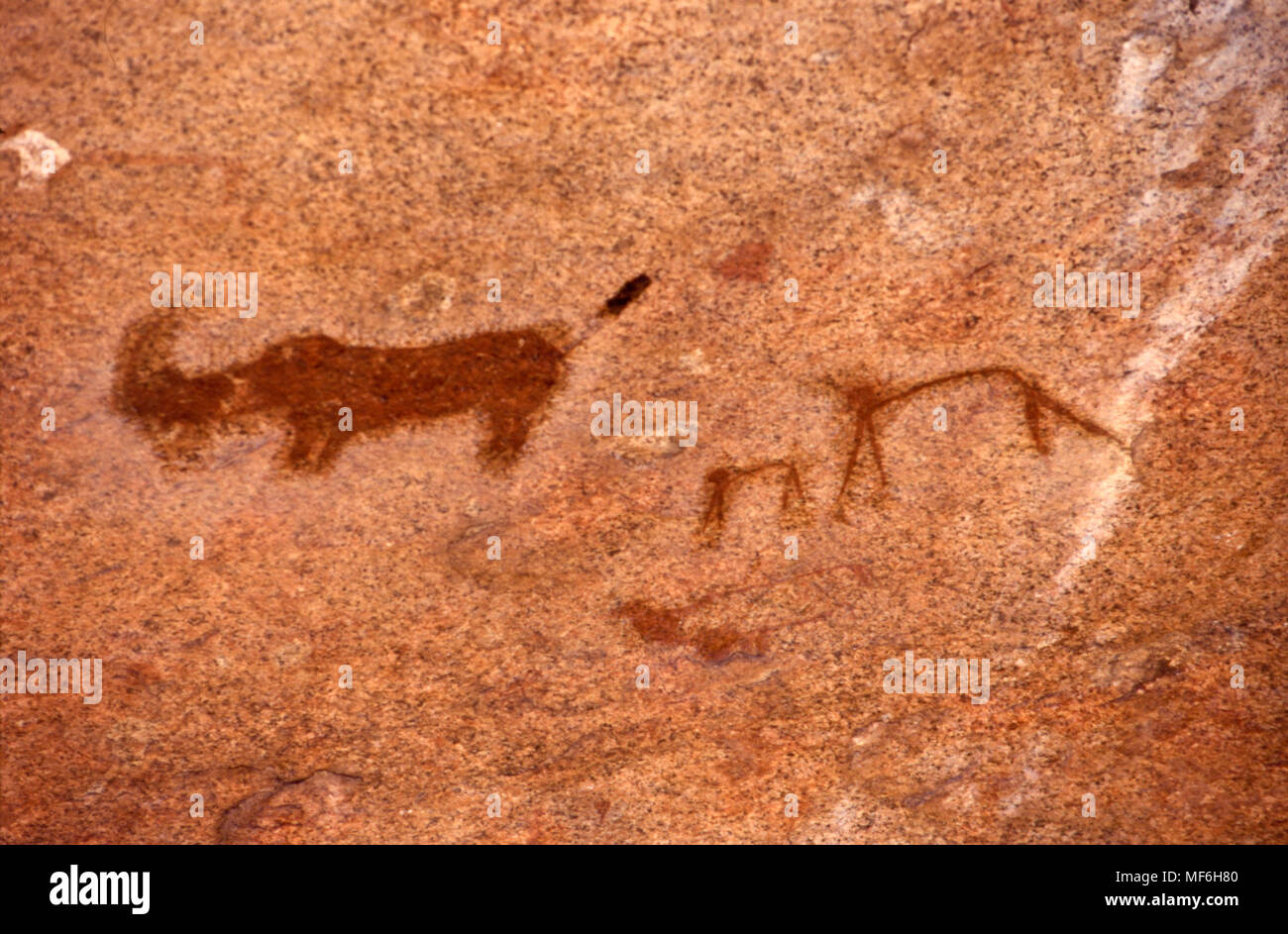 Rock Paintings Spitzkoppe Namibia africa Stock Photo - Alamy